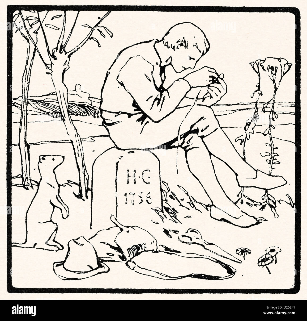 Man threaded thread in needle Stock Photo - Alamy