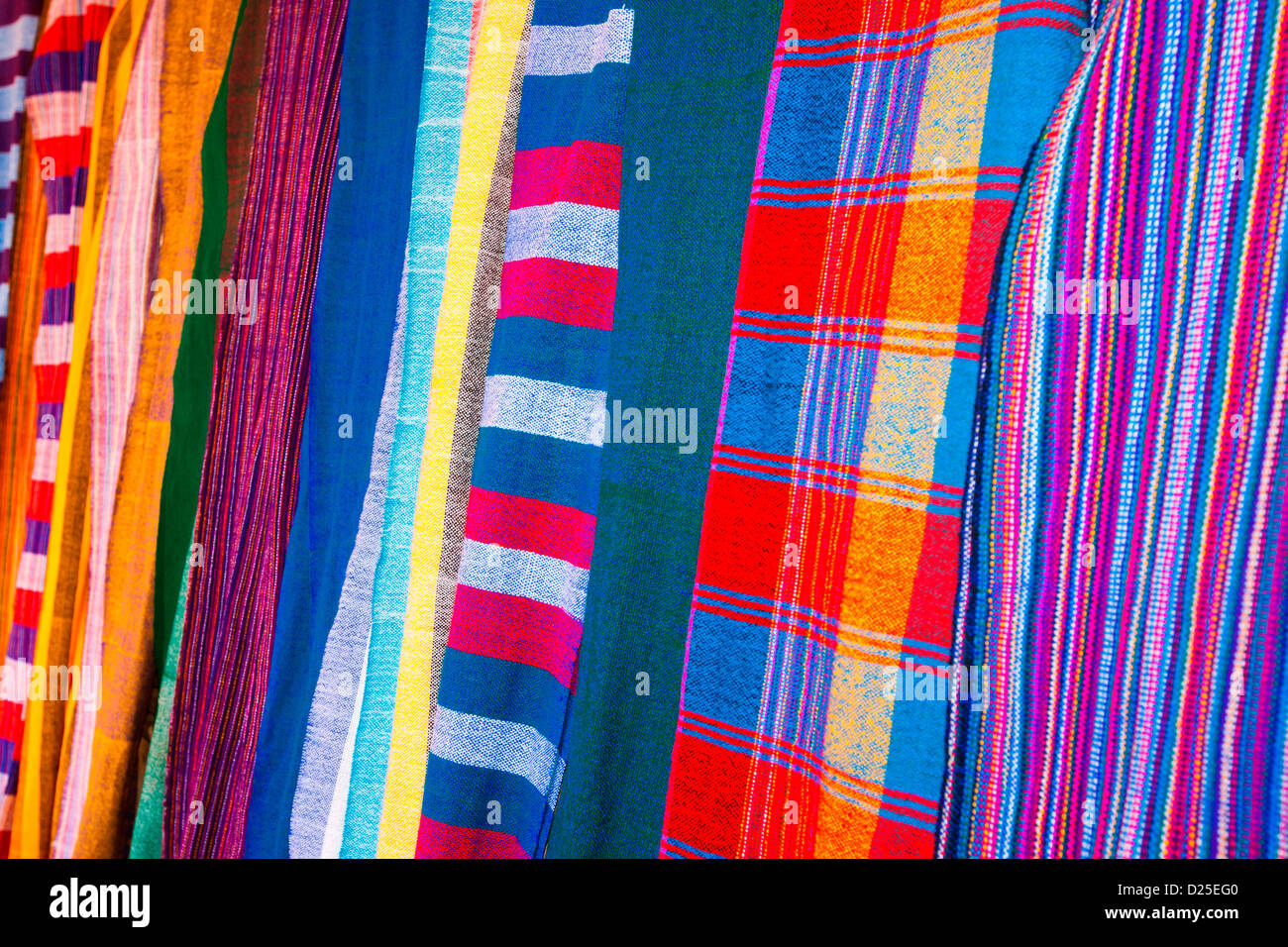 A colourful display of traditional scarves/ shammas woven at the ...
