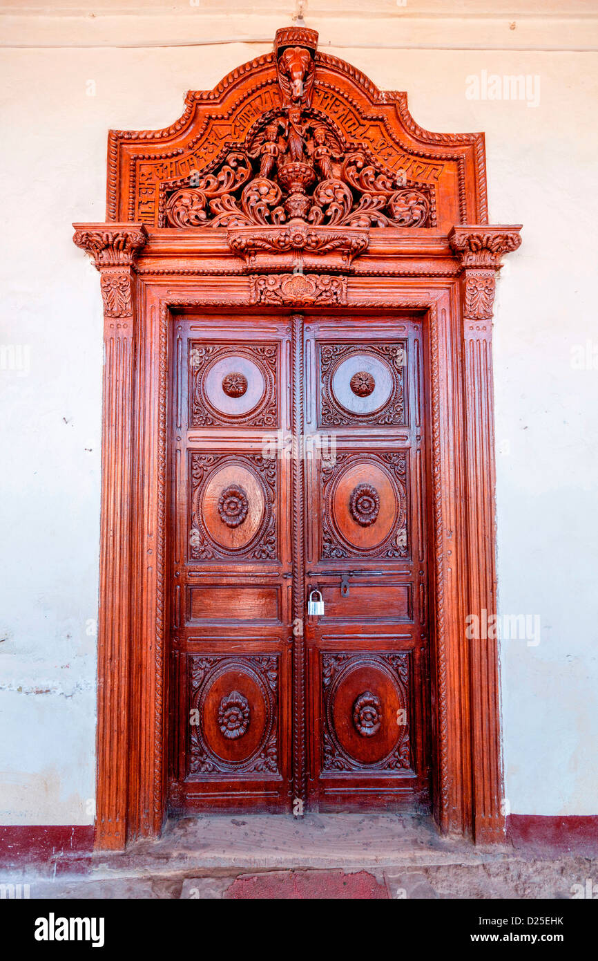 Entrance door carved with Hindu figures at the Sherif Harar City Museum ...