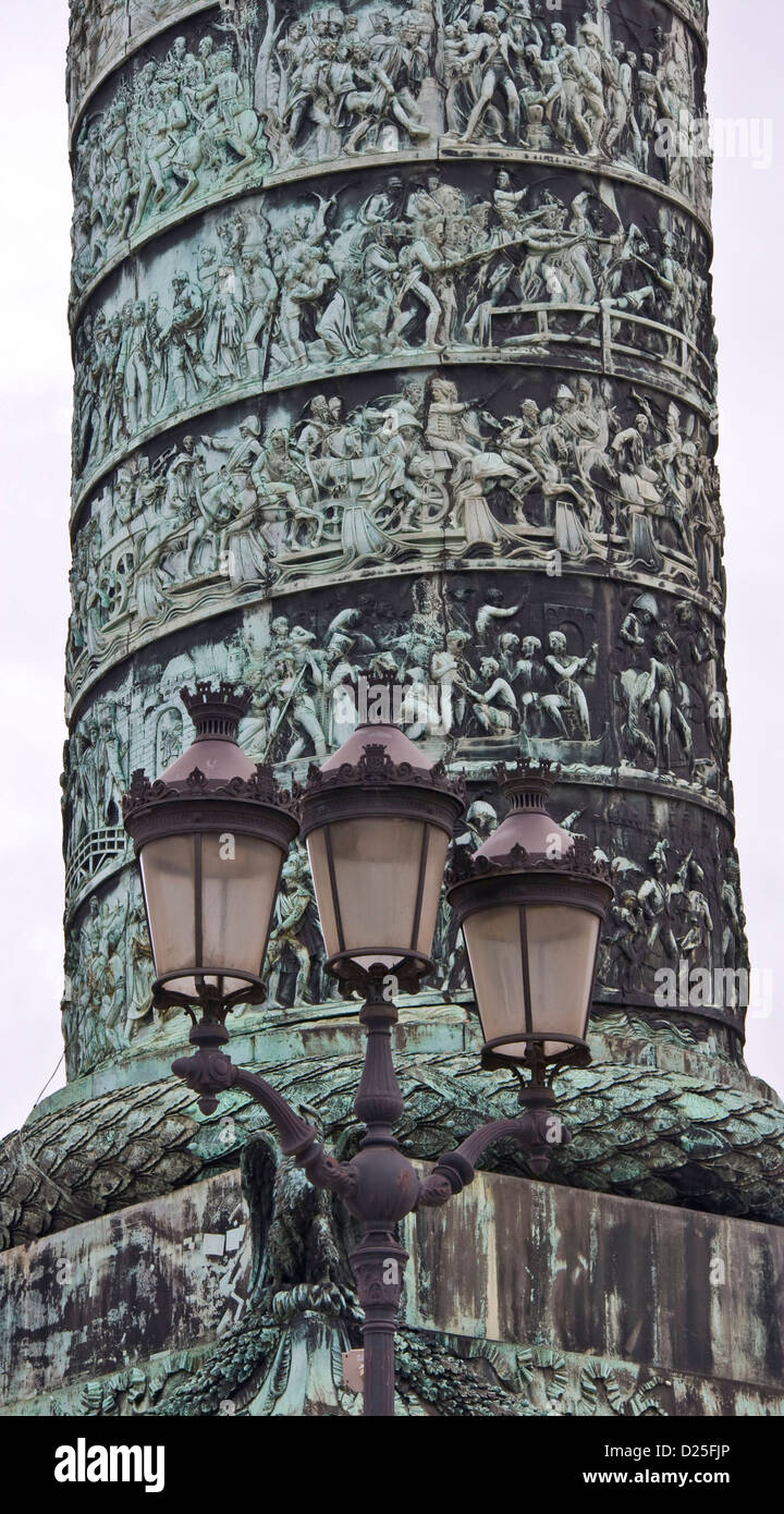 Bronze bas-reliefs on 19th century Vendome column (Colonne Vendome ...