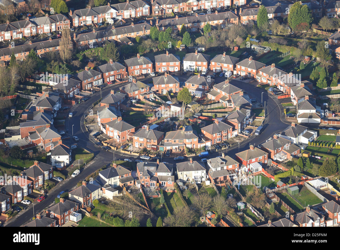 Aerial photograph of Suburban housing in Leicester Stock Photo - Alamy