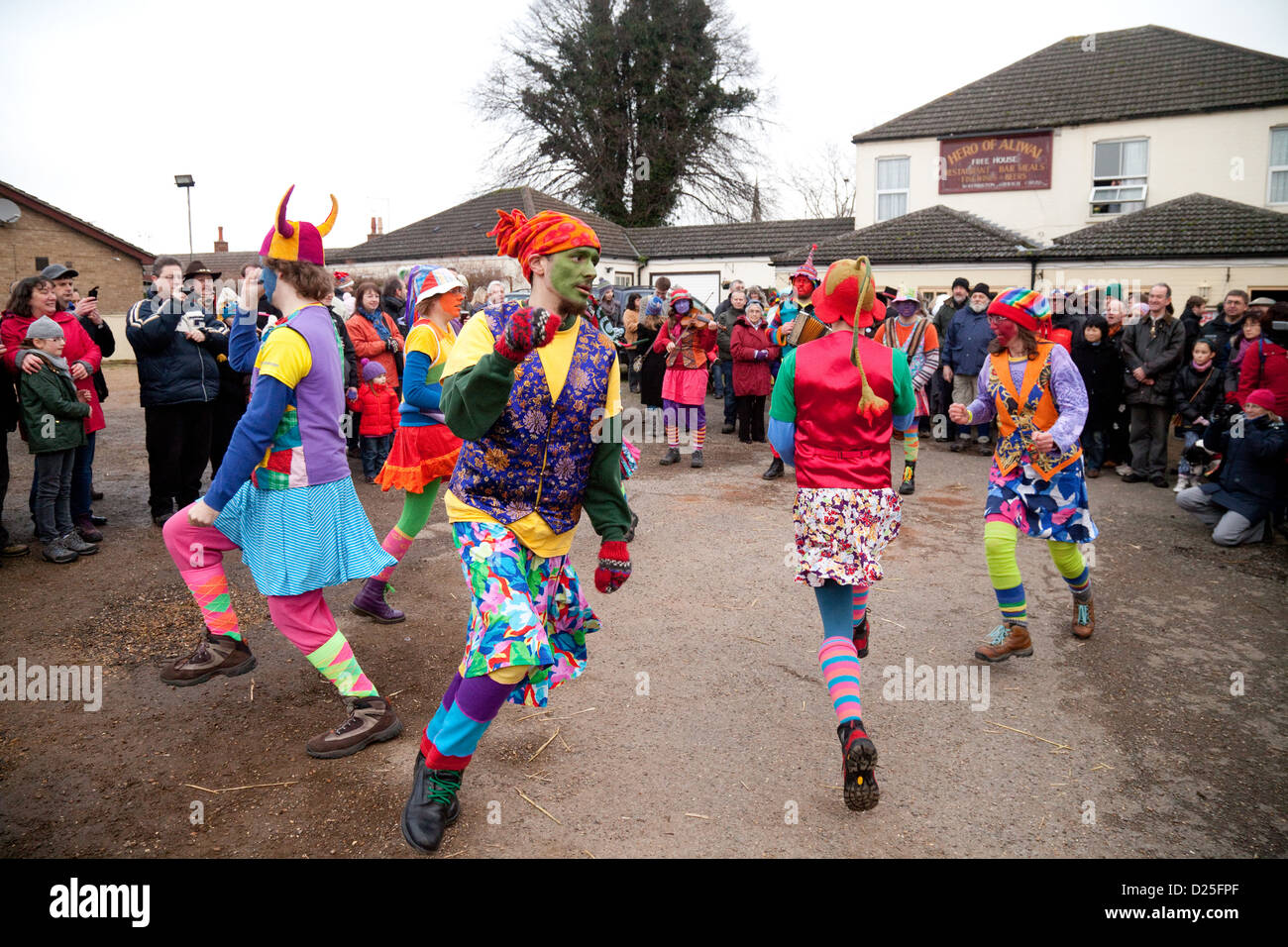 Morris dancing by the Gog Magog morris dancers, Whittlesey Straw Bear ...