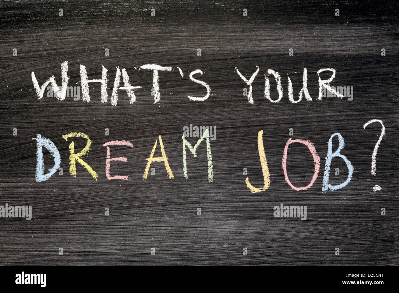 What's your dream job? Phrase handwritten on chalkboard Stock Photo - Alamy
