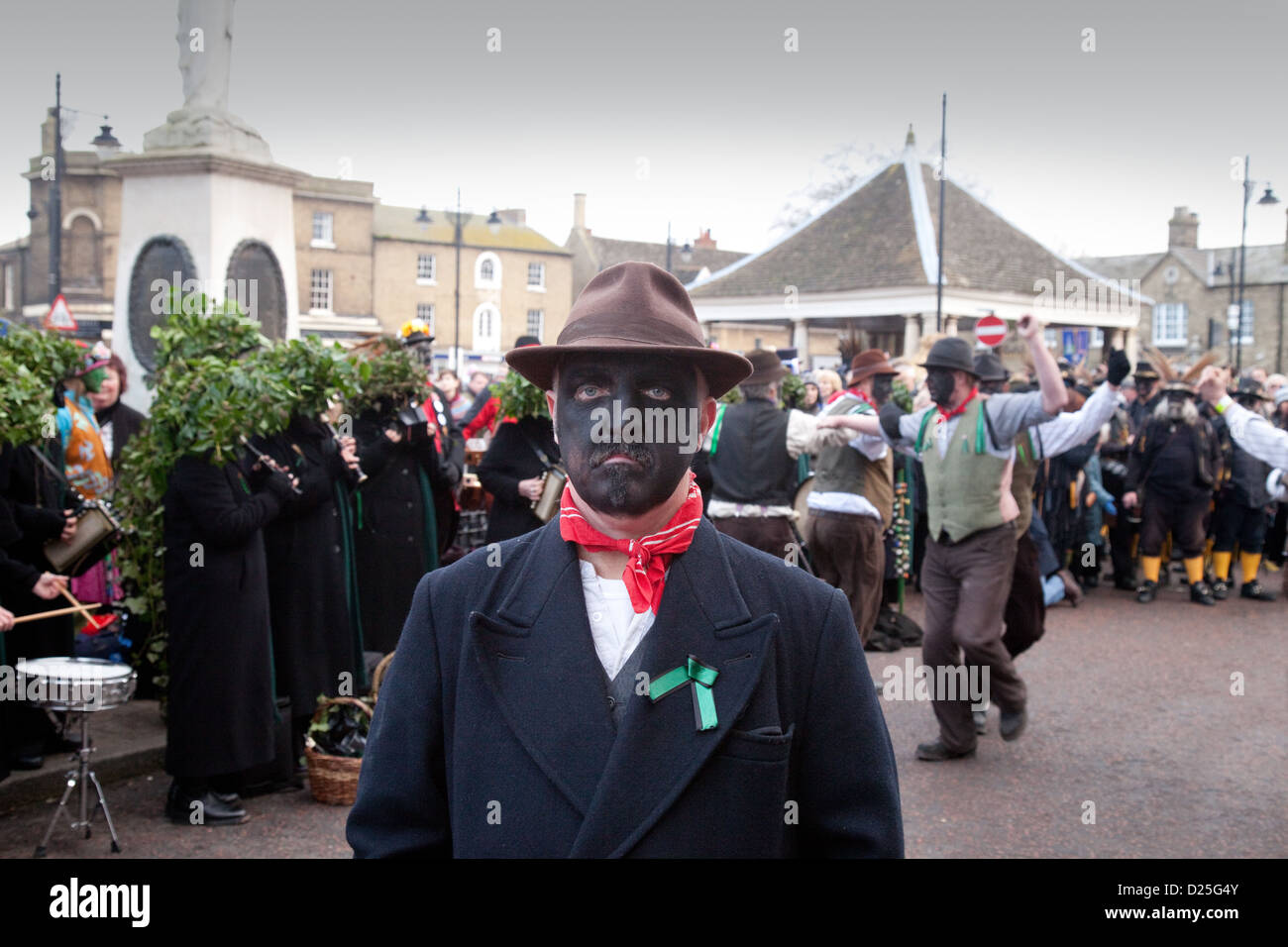 The "Old Glory" morris men or molly men dancing, Whittlesey Straw Bear ...