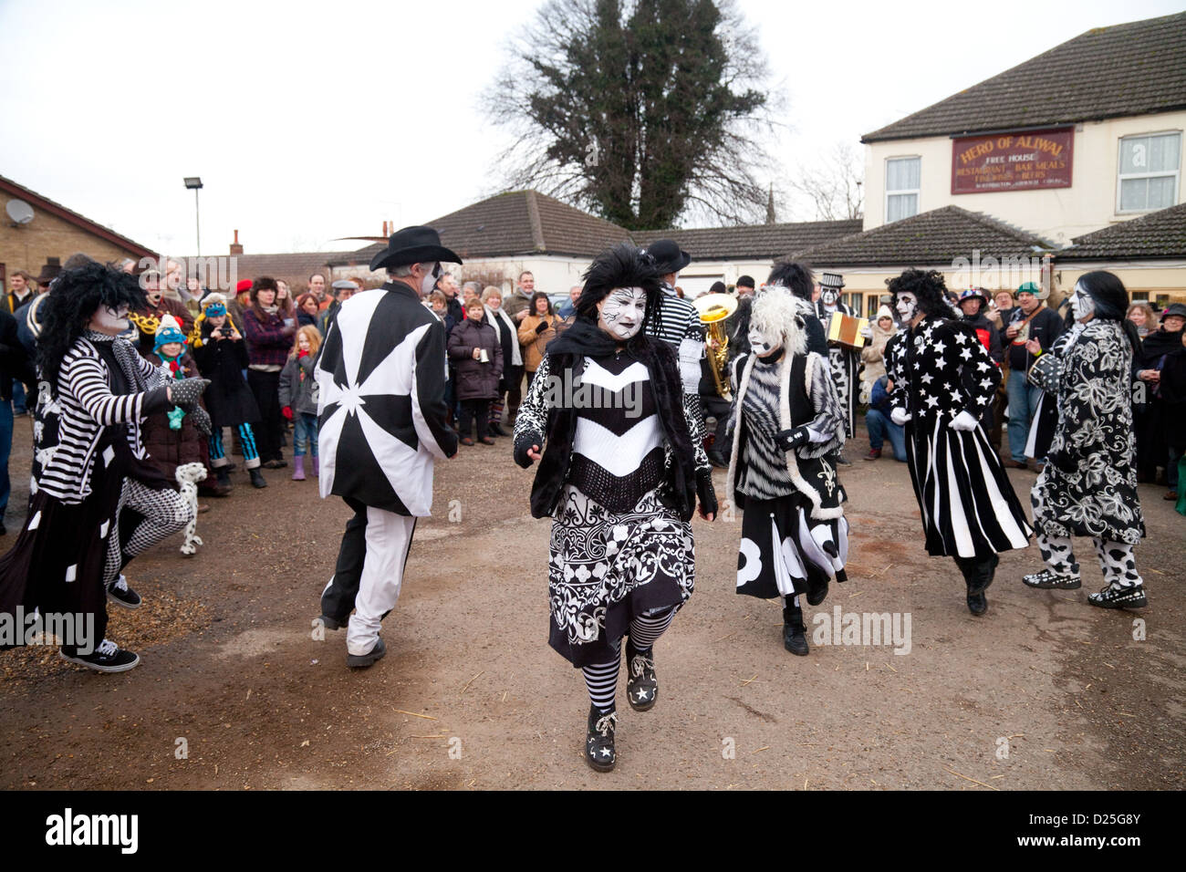 Morris dancing by Pig Dyke Molly dancers, Whittlesey Straw Bear ...