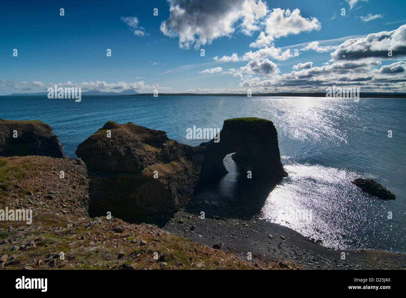 scenery along the Raudanes Peninsula, northeastern Iceland Stock Photo ...