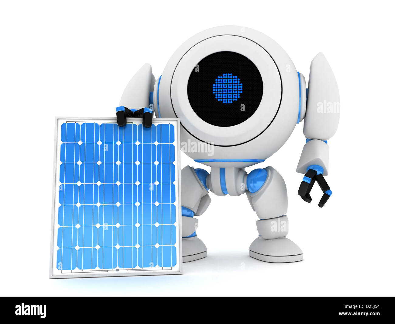 Robot and solar panel (done in 3d Stock Photo - Alamy