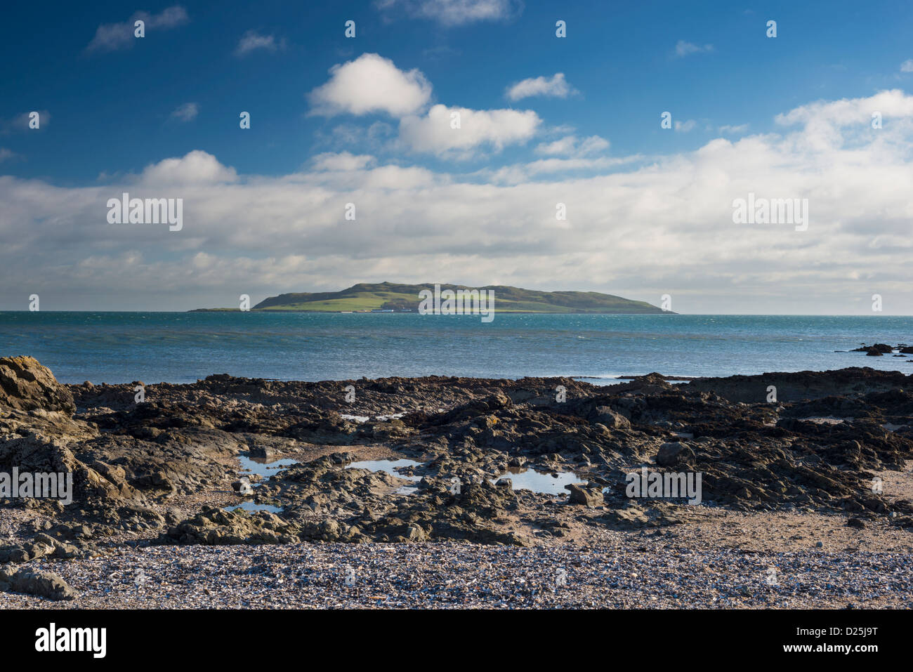 View eastwards from Portrane, County Dublin, Ireland towards the island ...