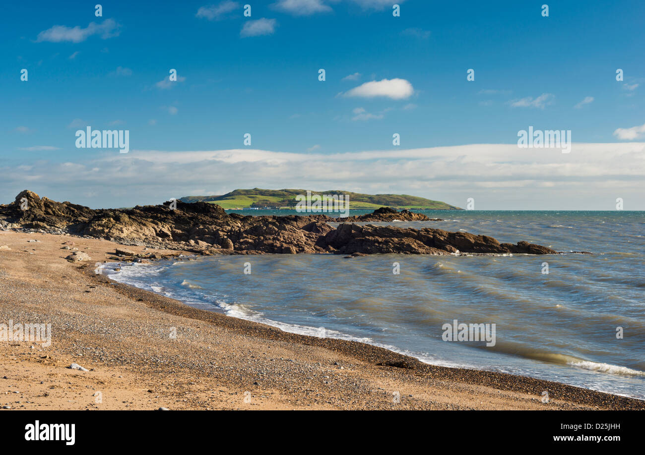 View eastwards from Portrane, County Dublin, Ireland towards the island ...