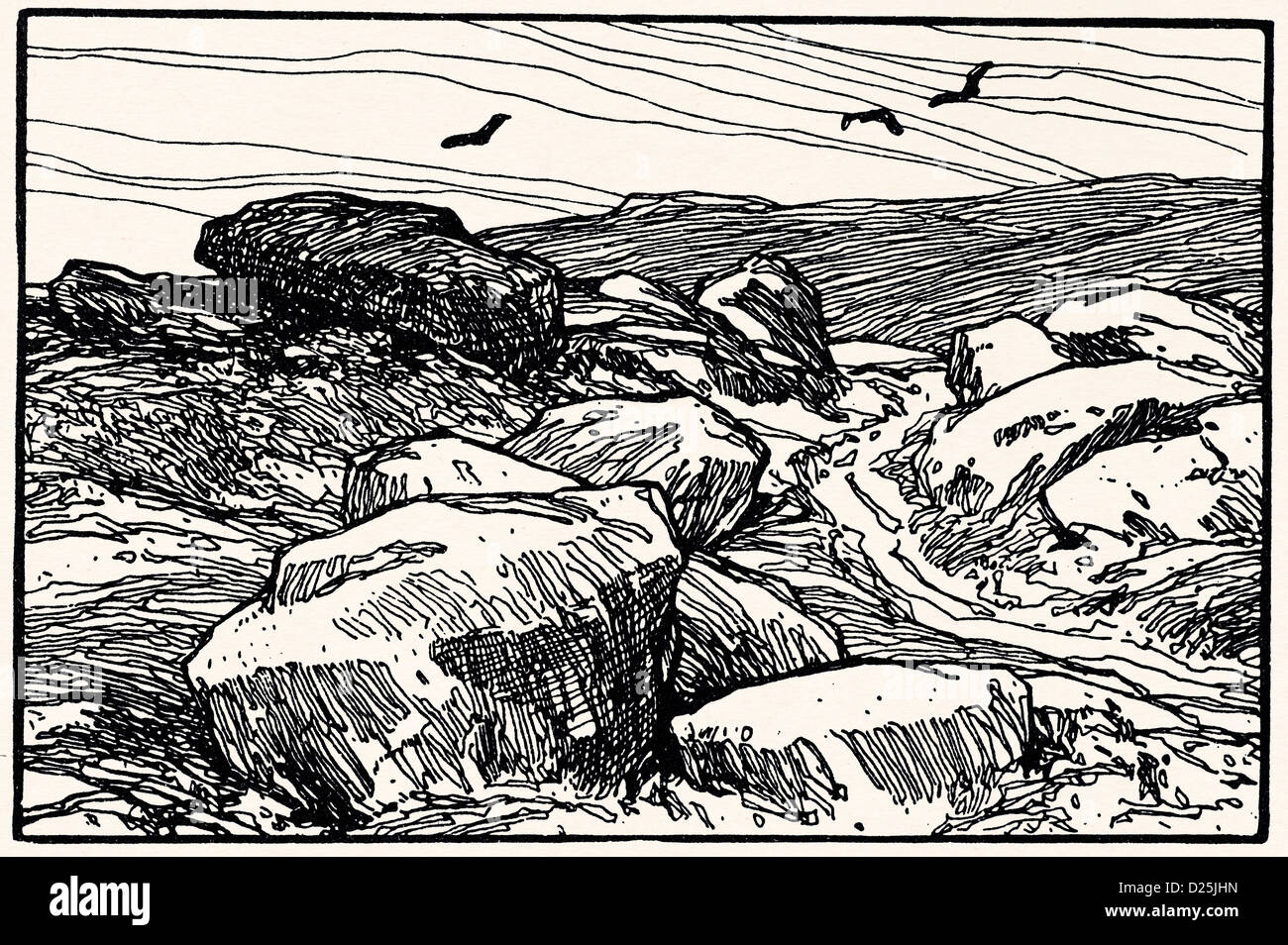 Way to rock in landscape Stock Photo - Alamy