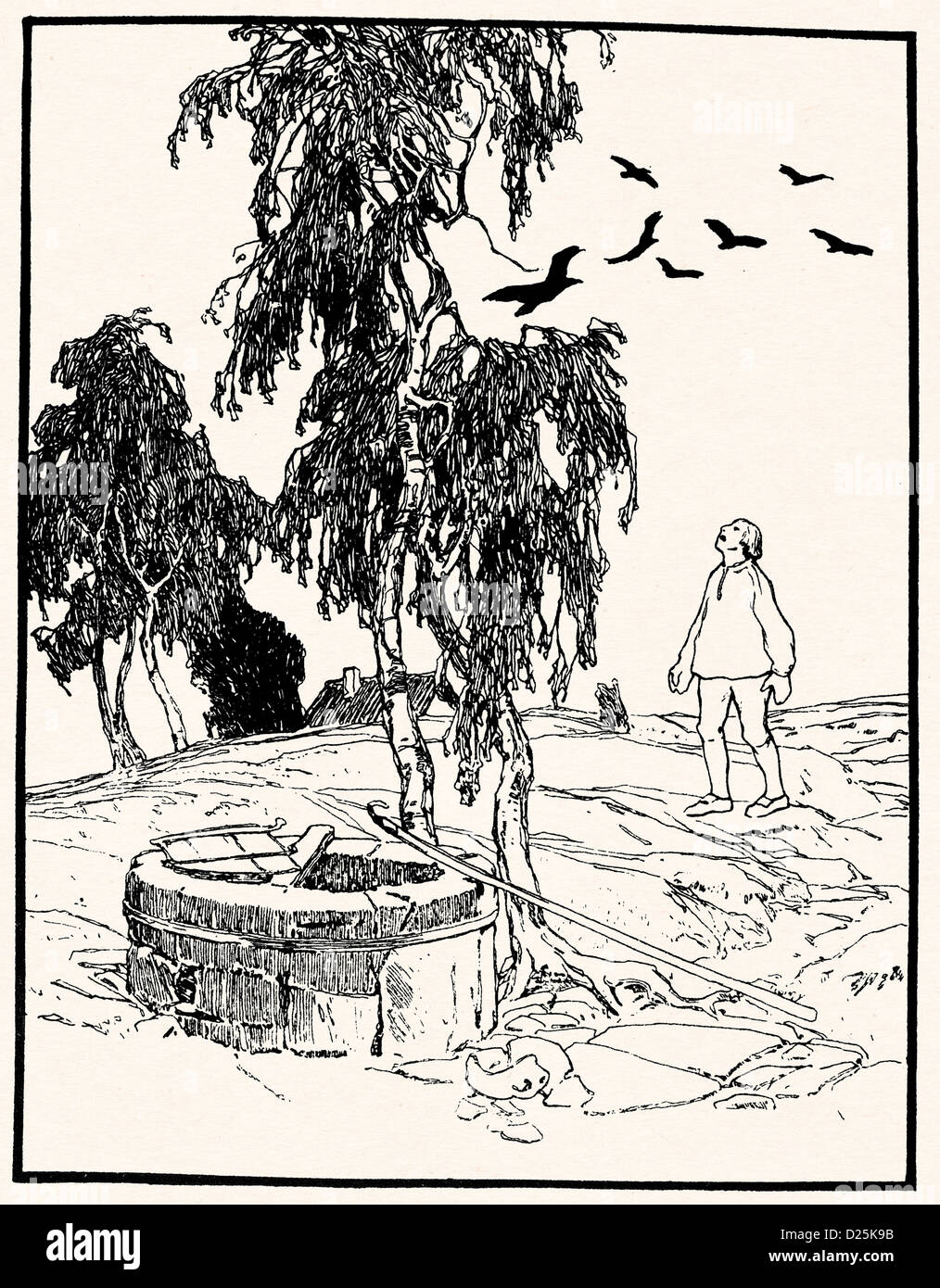 Man and birds Stock Photo - Alamy