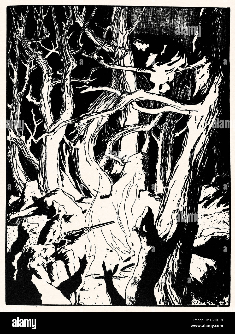 Hunters in the night Stock Photo - Alamy