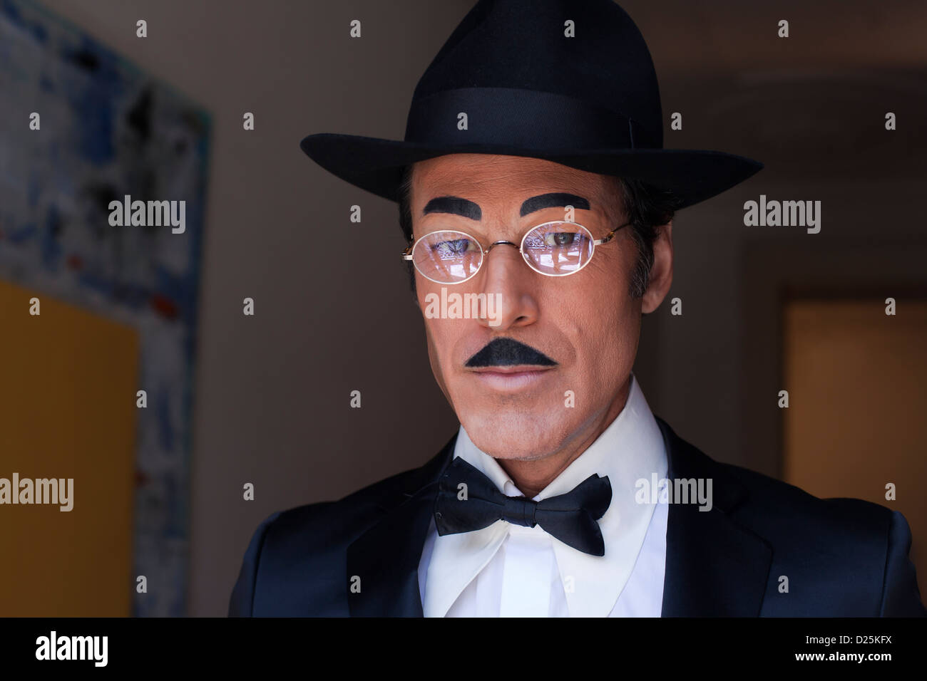 Portuguese actor Paulo Pires dressed up as the poet Fernando Pessoa ...