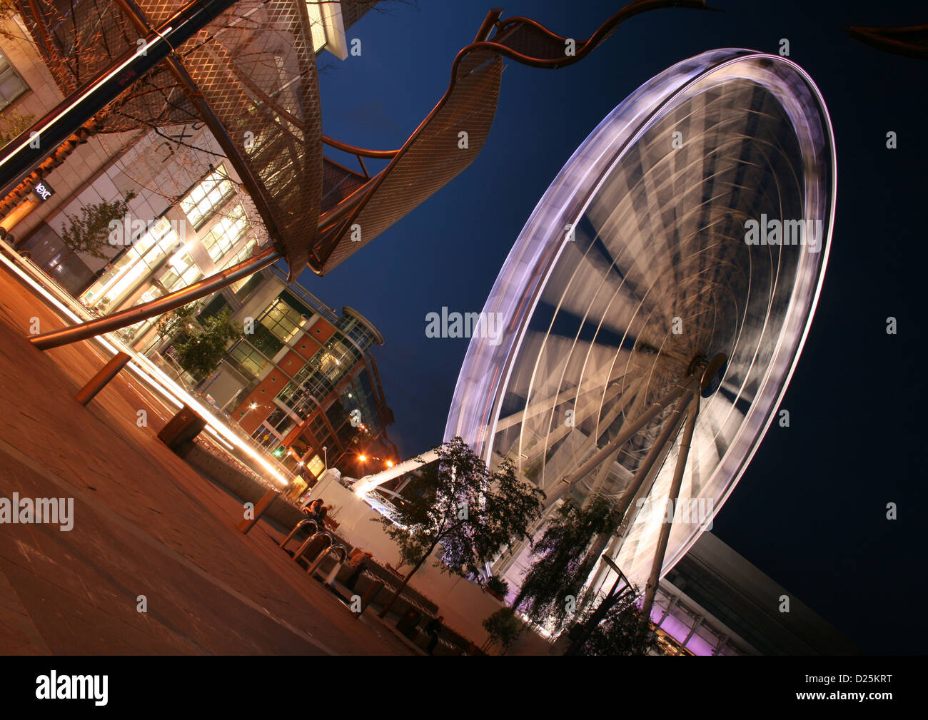 Manchester Wheel by night Stock Photo - Alamy