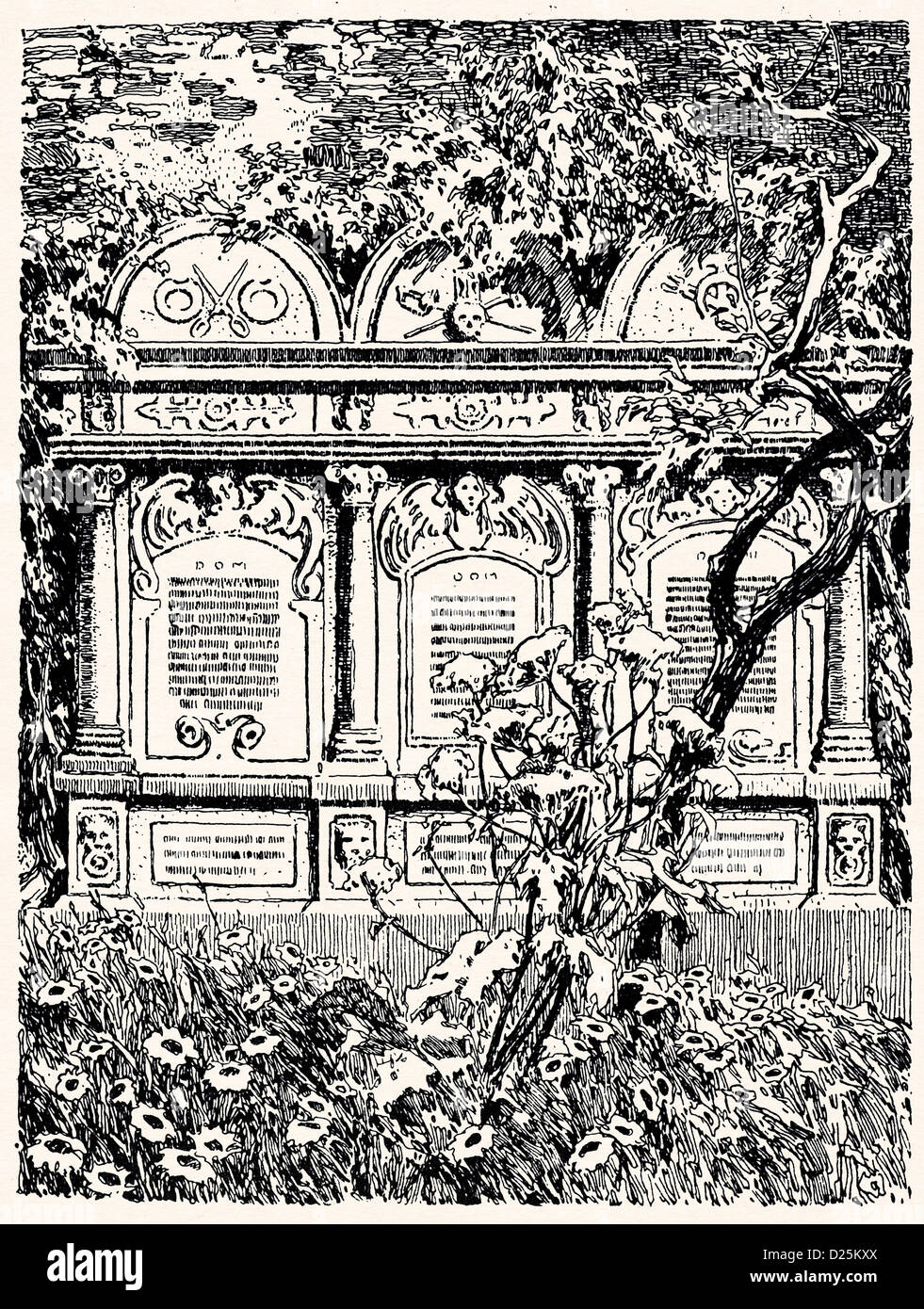 Tablets of stone in the forest Stock Photo - Alamy