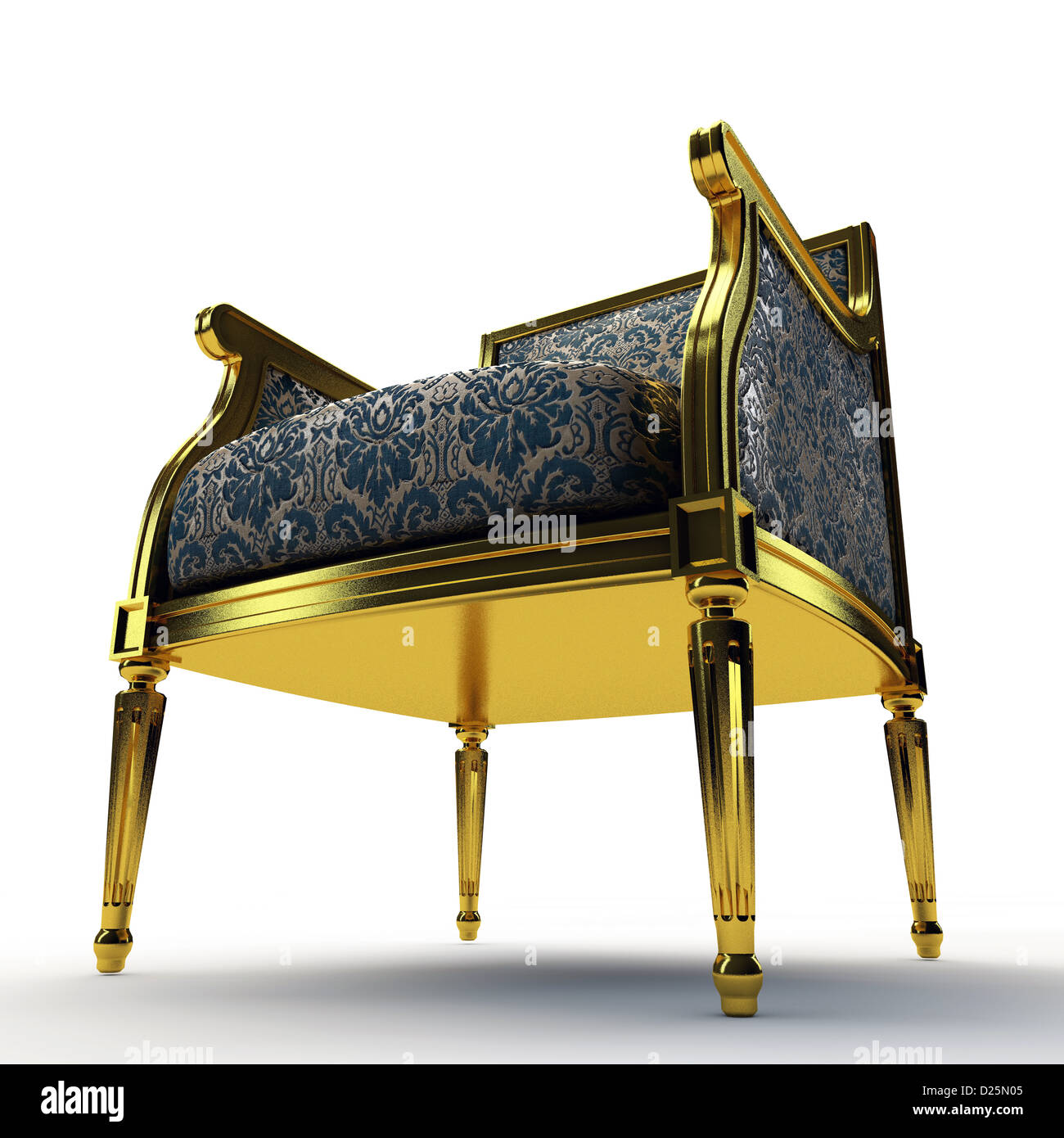 golden chair isolated on white background Stock Photo - Alamy