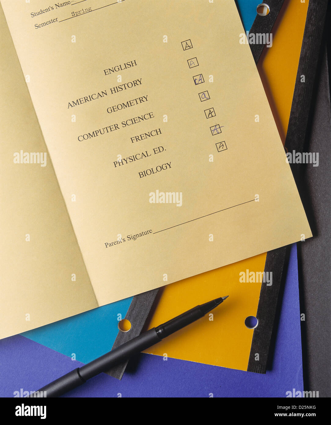 Student report card hi-res stock photography and images - Alamy