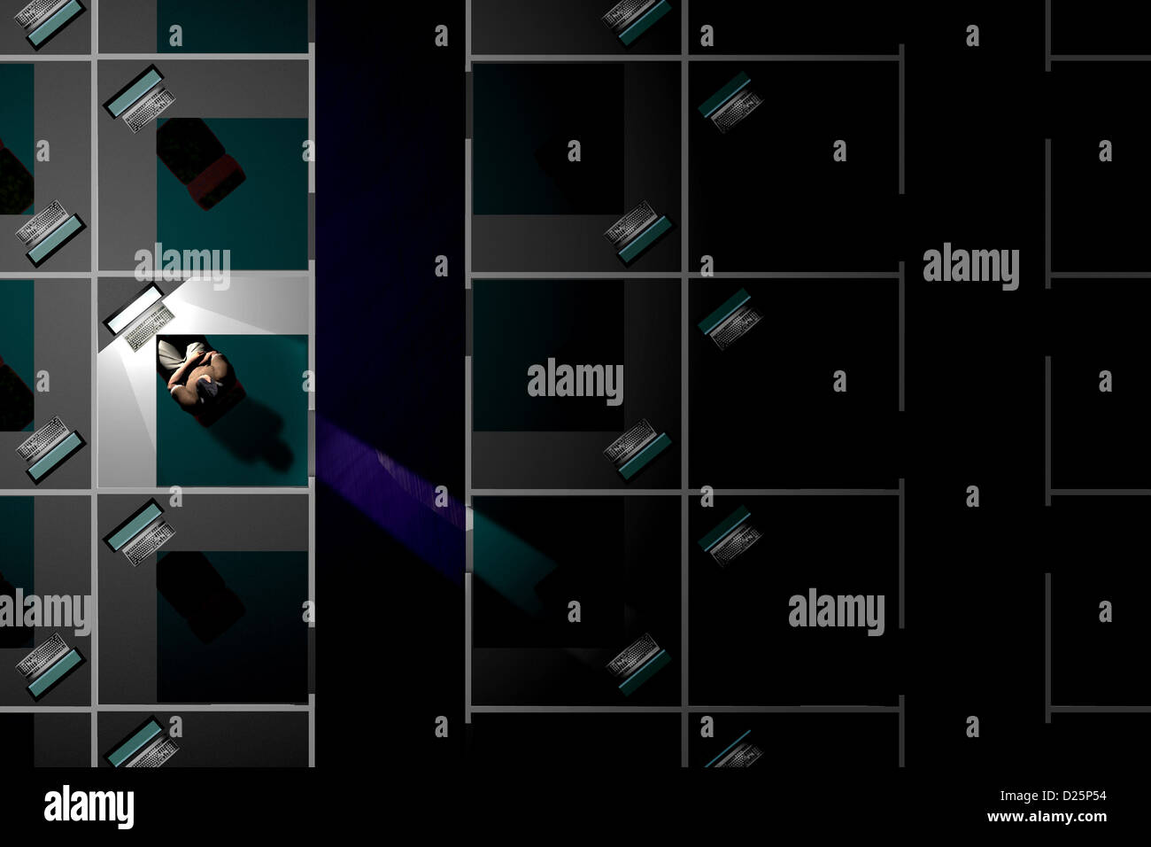 Cubicles computers hi-res stock photography and images - Alamy