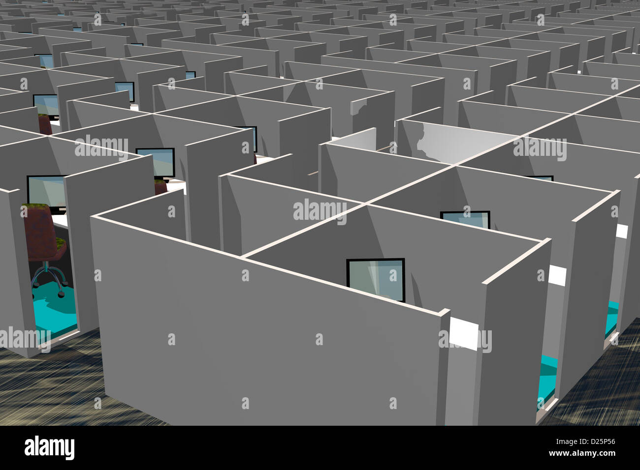 Computers cubicles hi-res stock photography and images - Alamy