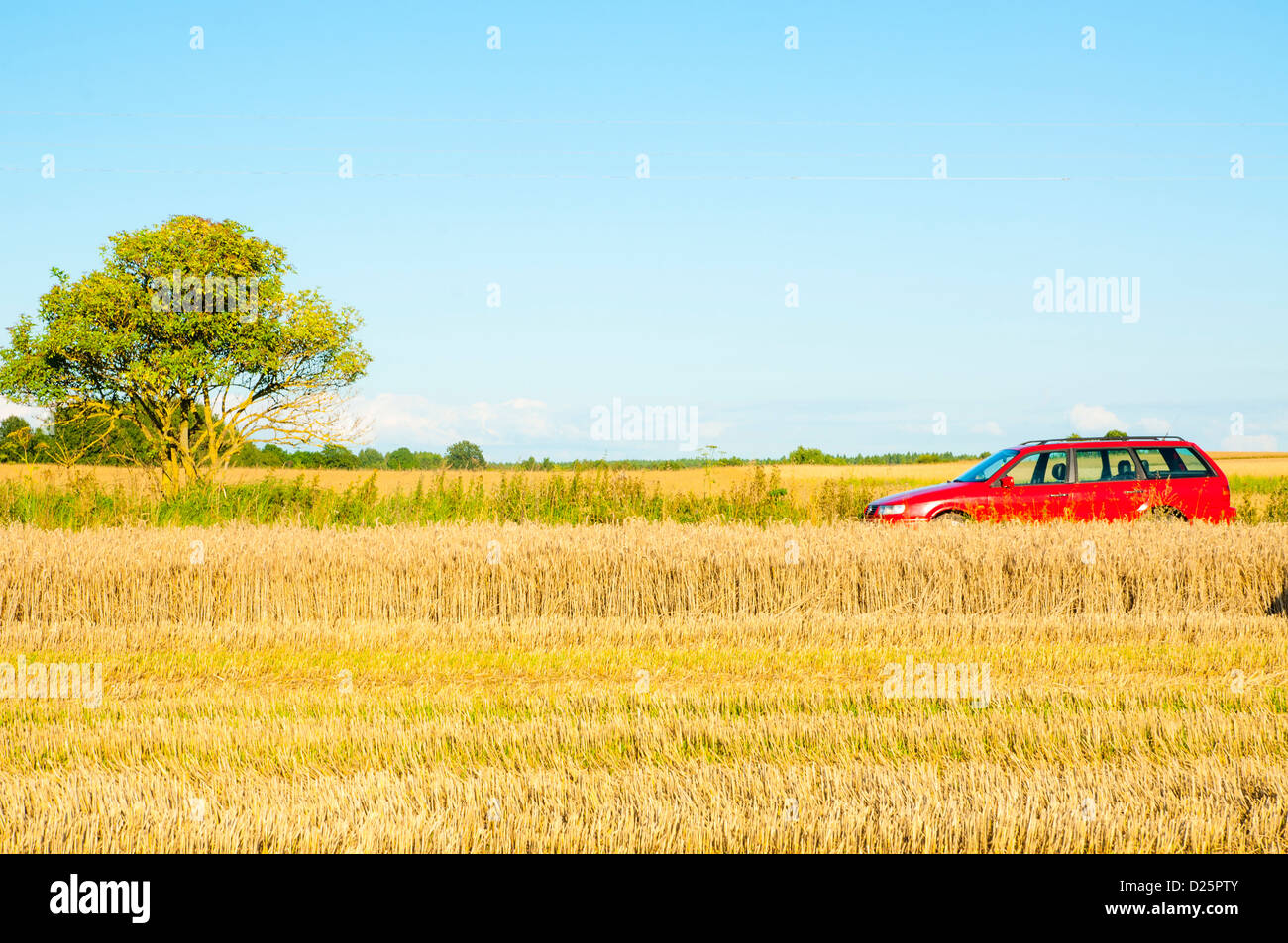 Car parked field sky car hi-res stock photography and images - Alamy