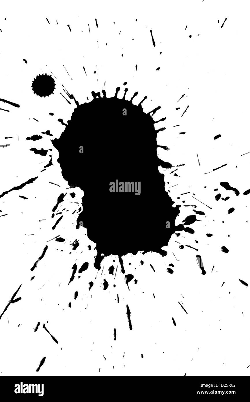 Set black paint ink Black and White Stock Photos & Images - Alamy