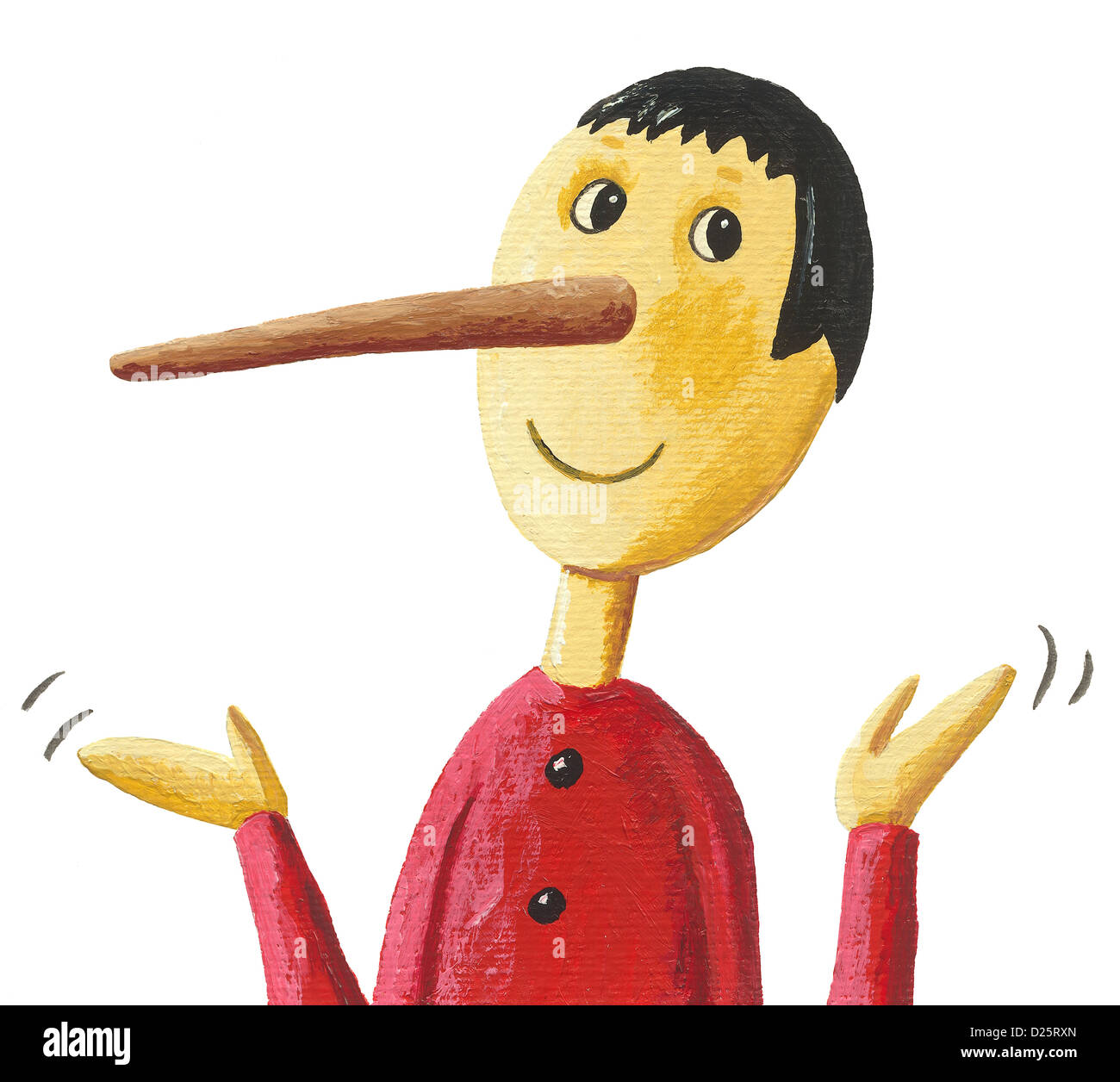 Acrylic illustration of cute Pinocchio Stock Photo - Alamy