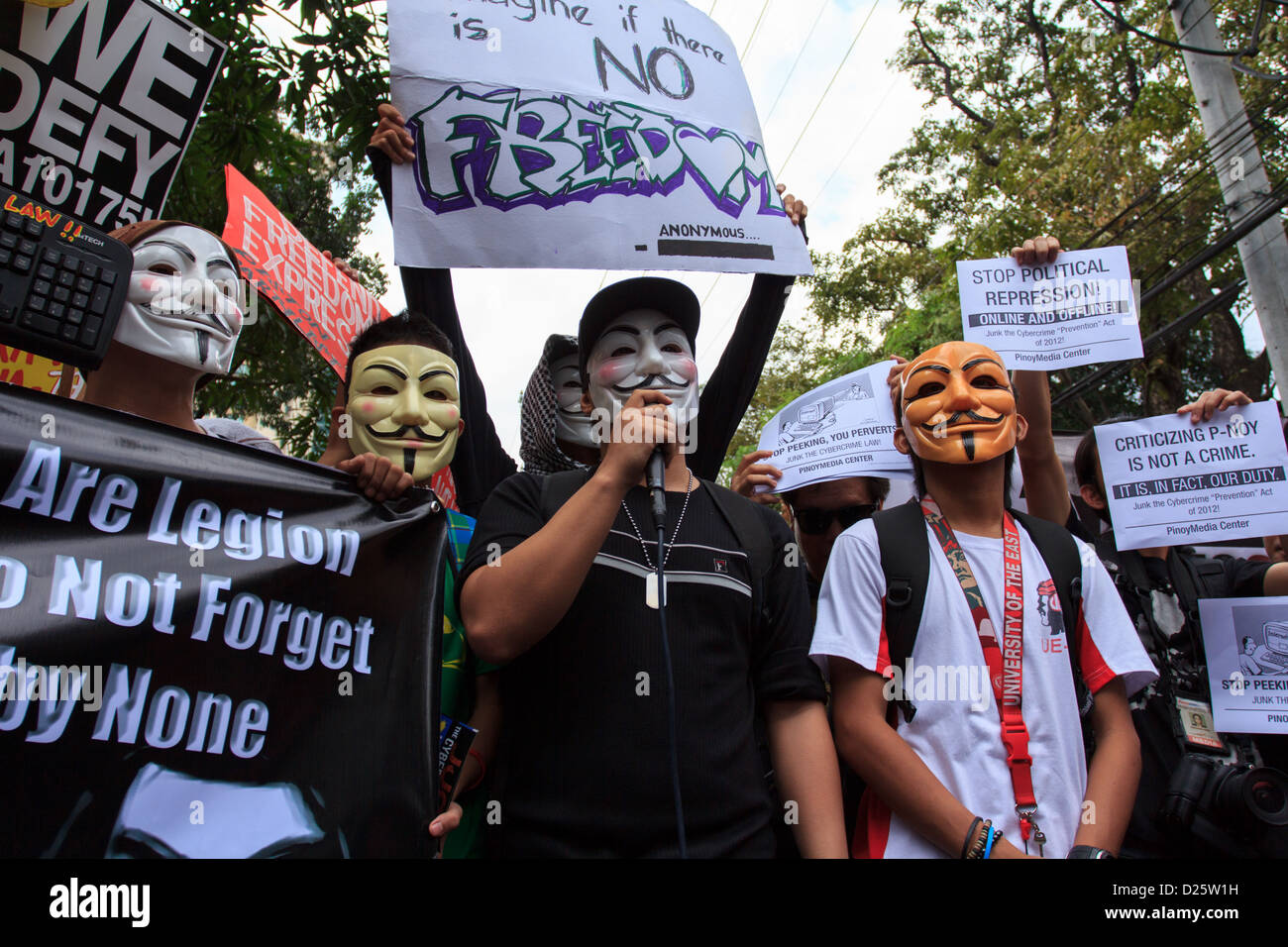 Anti-Cybercrime law protest in the Philippines Stock Photo - Alamy
