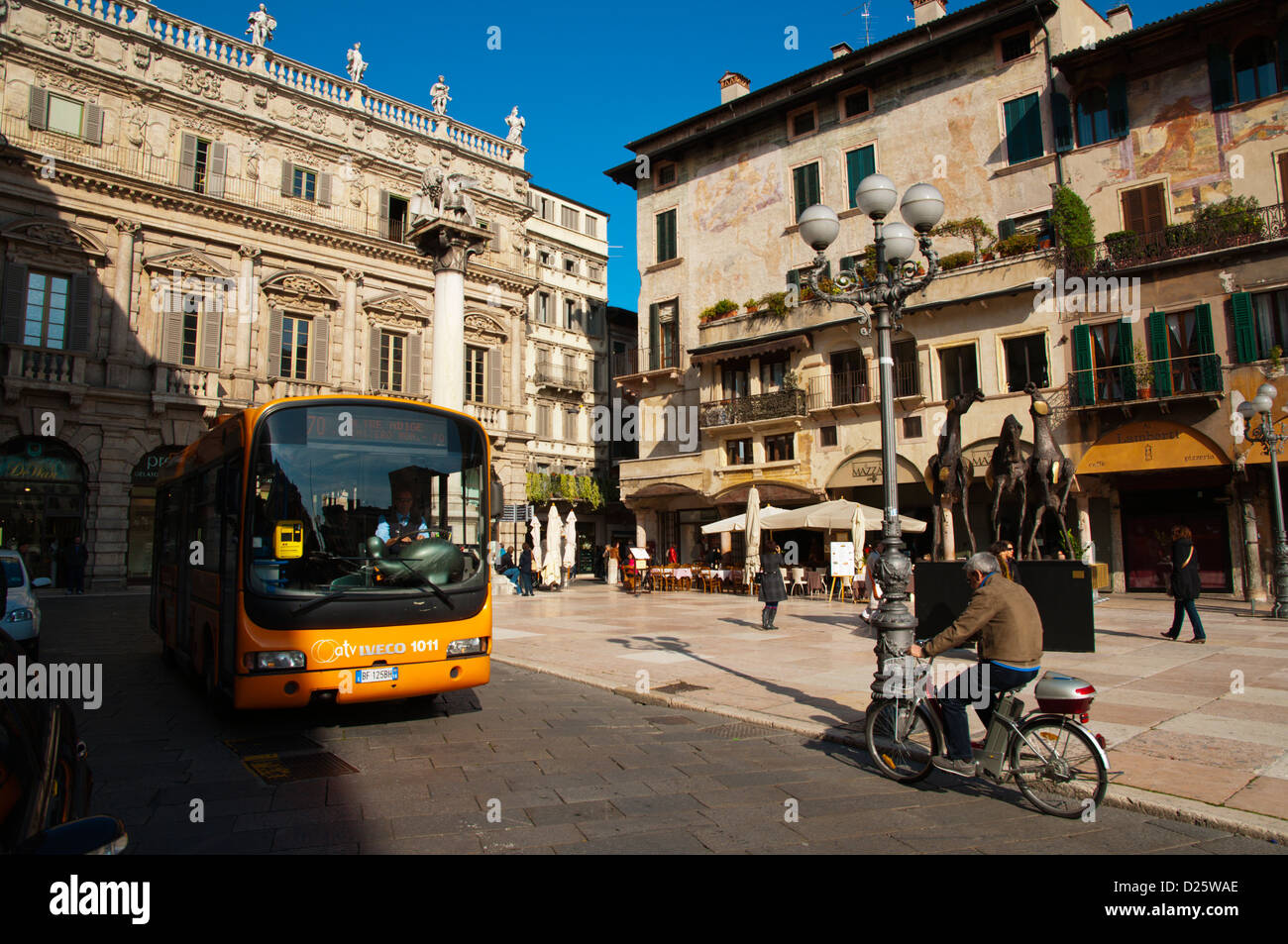 Piazza delle Erbe square central Verona city the Veneto region northern ...