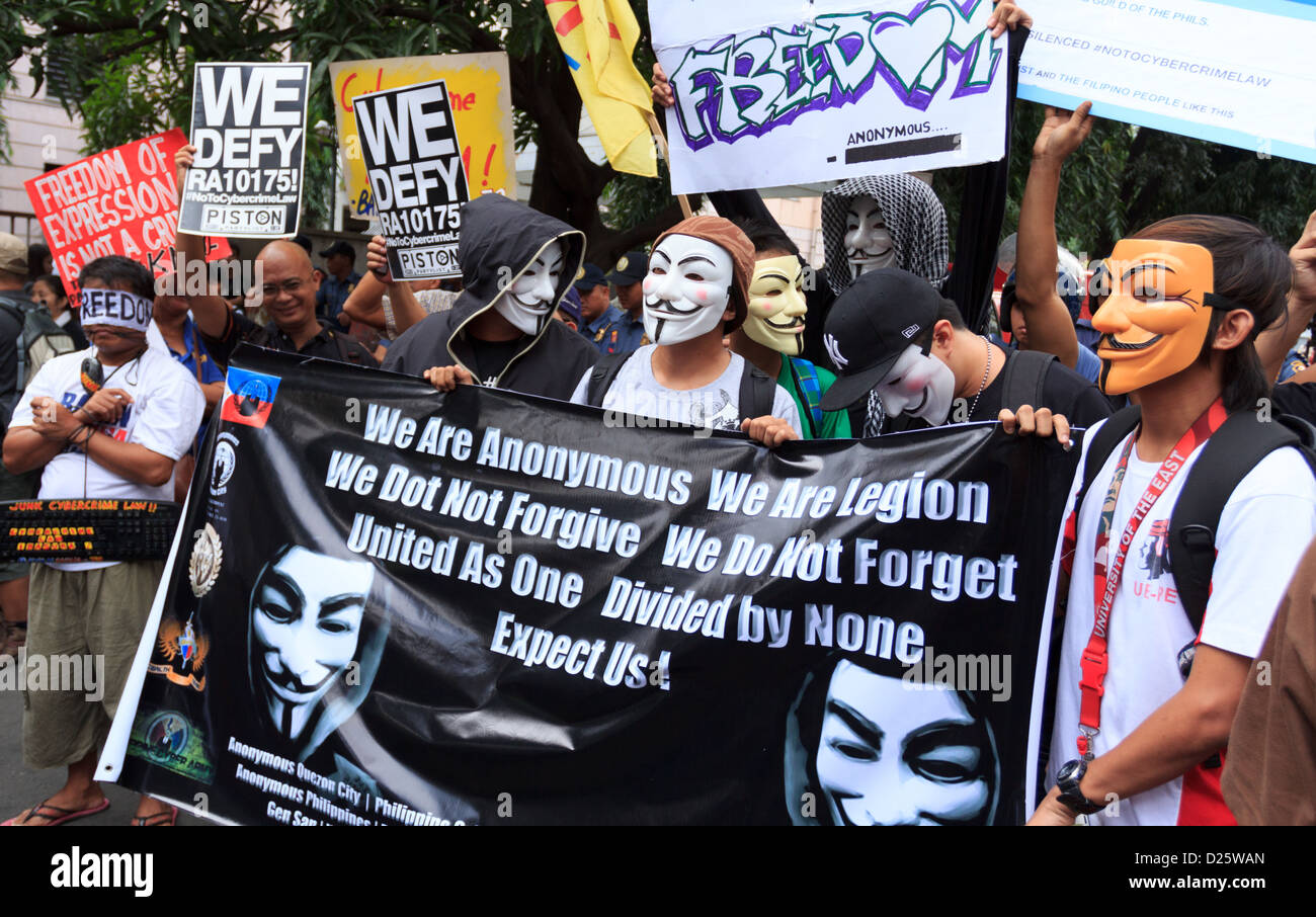 Anti-Cybercrime law protest in the Philippines Stock Photo - Alamy