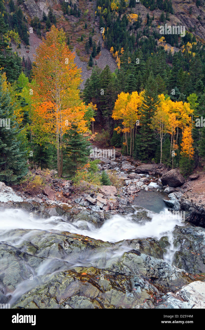 Waterfall near Ouray, Ouray, Colorado, USA Stock Photo - Alamy