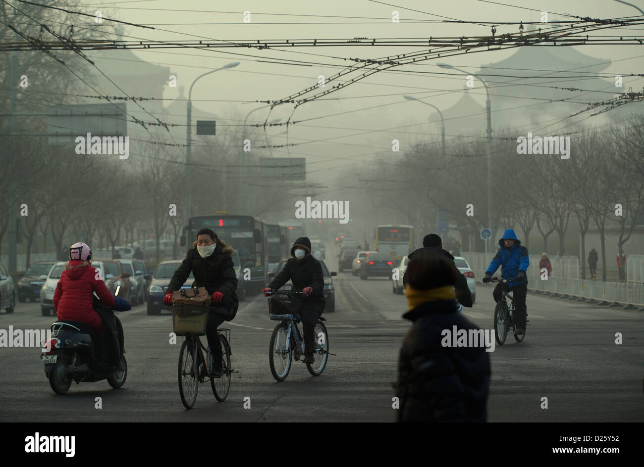 A street scene in central Beijing where local residents face a fifth ...