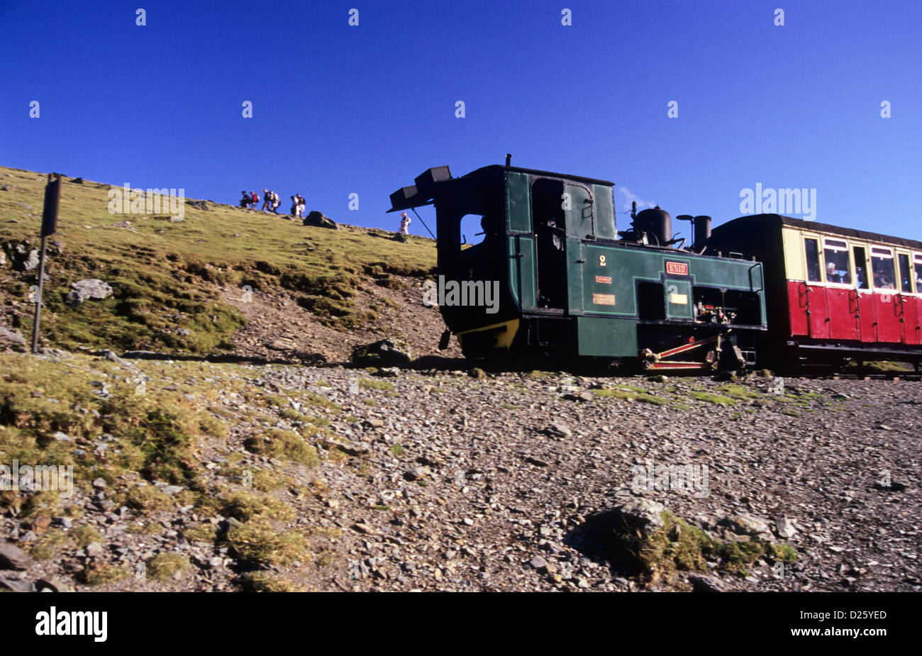 Snowdon, the highest mountain in Wales, at an altitude of 1,085 metres ...