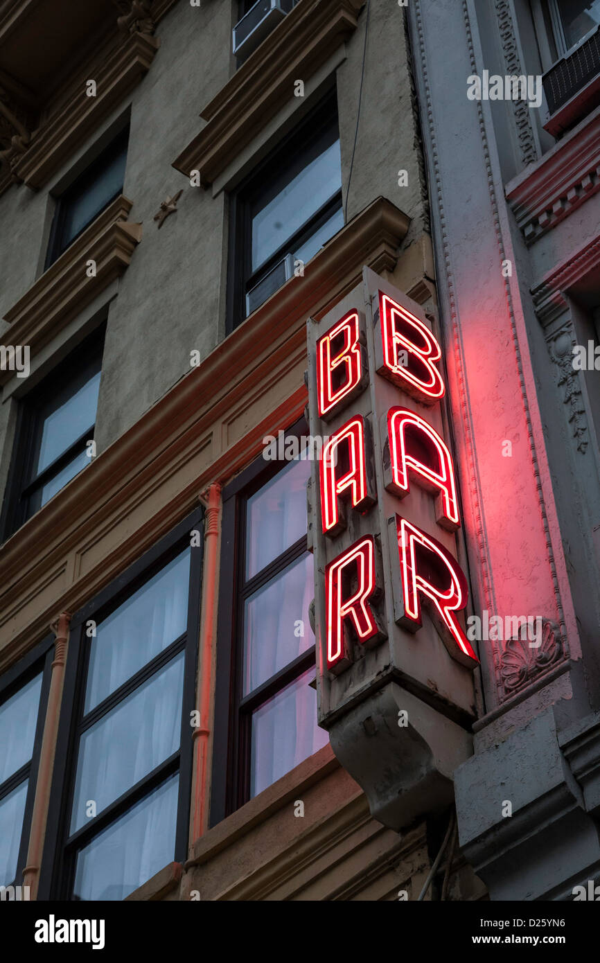 Generic Bar Sign, NYC Stock Photo - Alamy