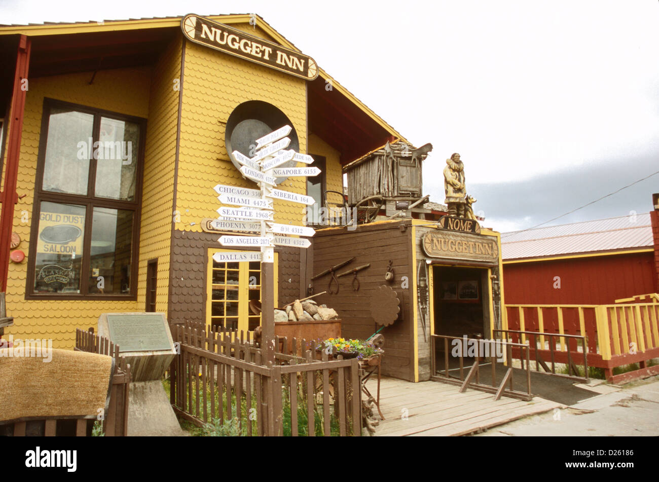 The Nugget Inn & Gold Dust Saloon is a landmark in Nome, Alaska Stock ...