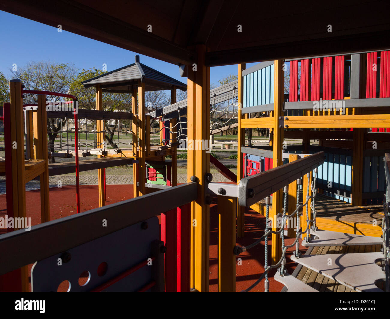 Empty kids' playground Stock Photo - Alamy