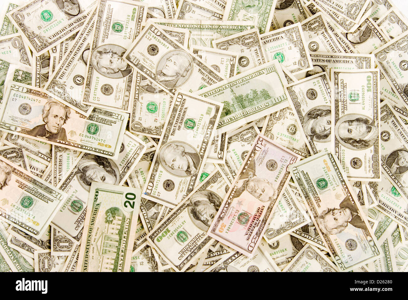 Cash background overhead Stock Photo - Alamy