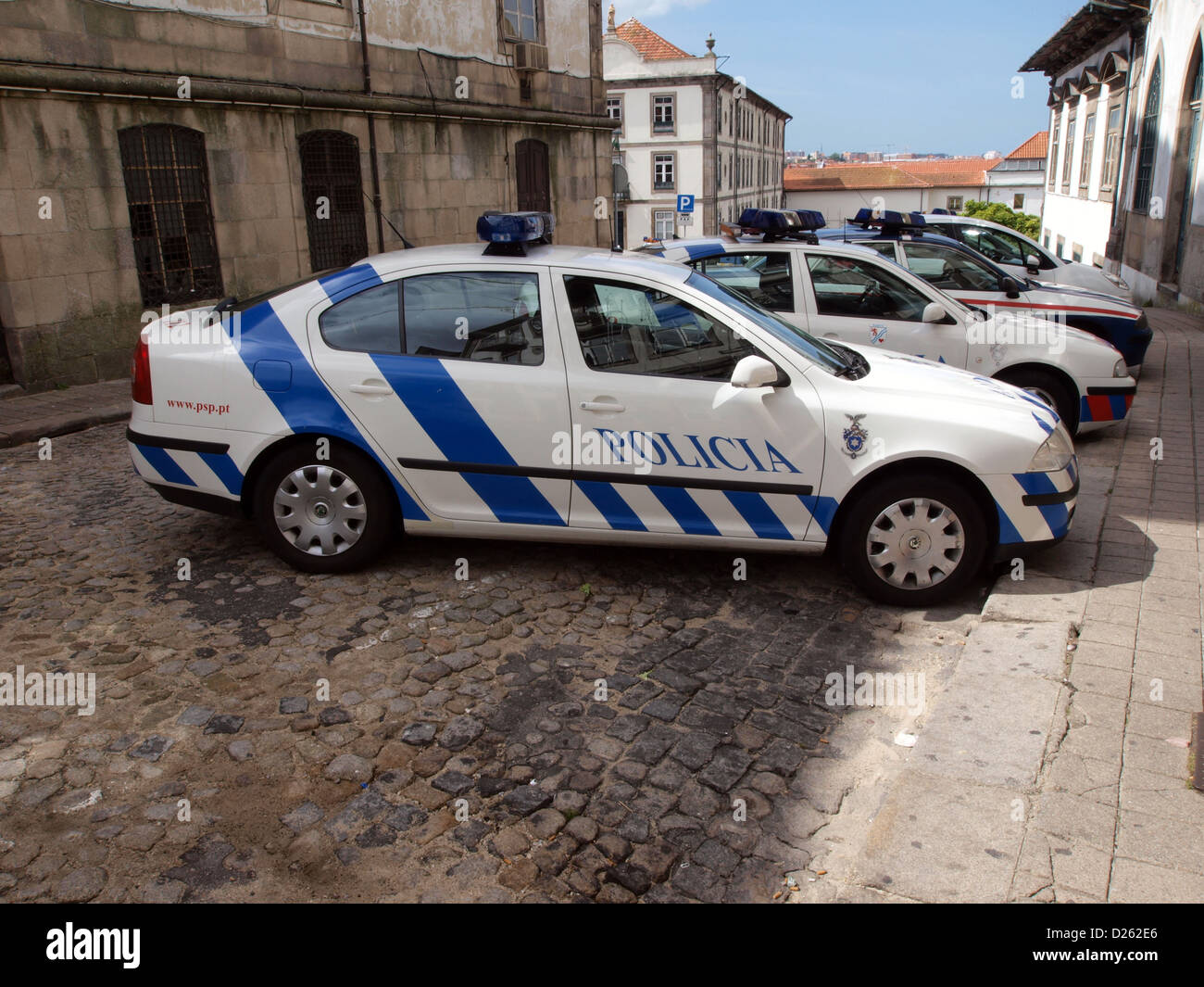 The Skoda police car from Porto, Portugal, represents modern law ...