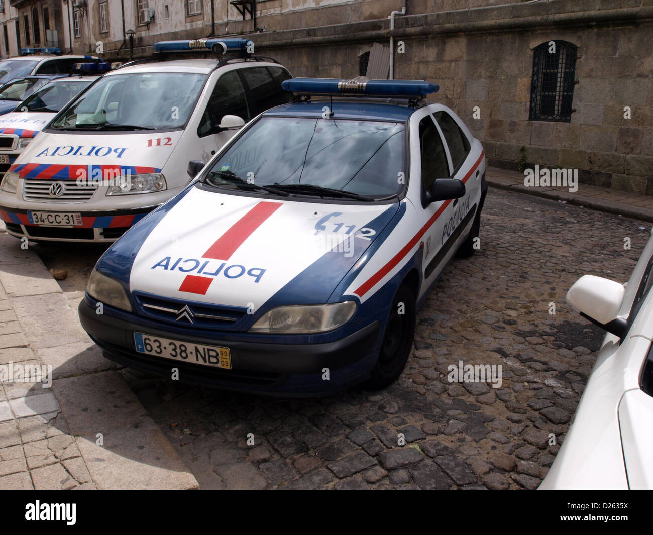 A Citroen police car, used by the Policia Porto in Porto, Portugal ...