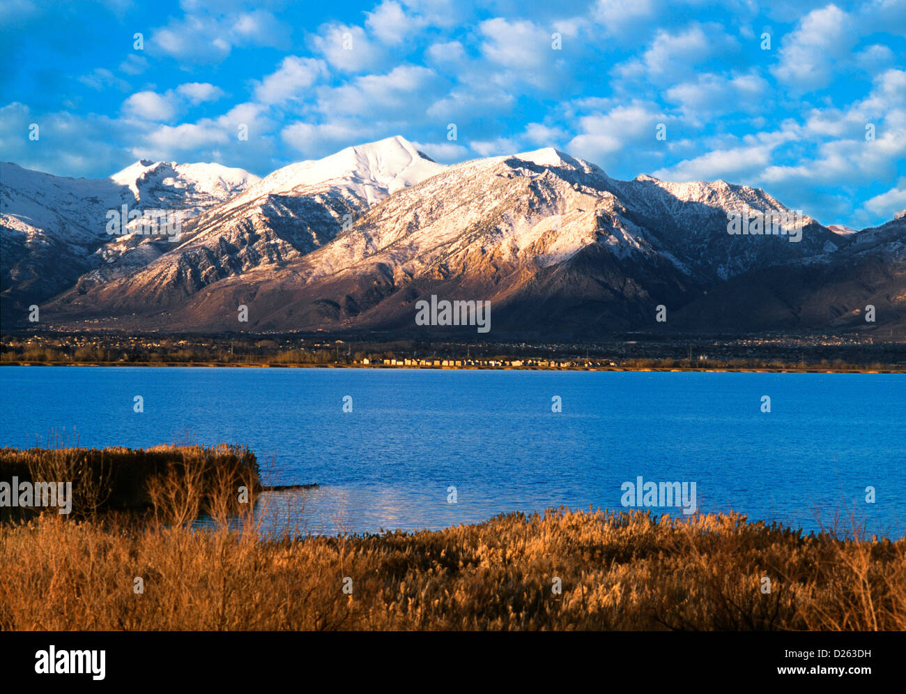 Wasatch Mountains and Utah Lake Stock Photo - Alamy