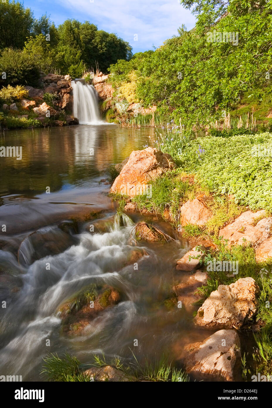 Waterfall and Pond Stock Photo - Alamy