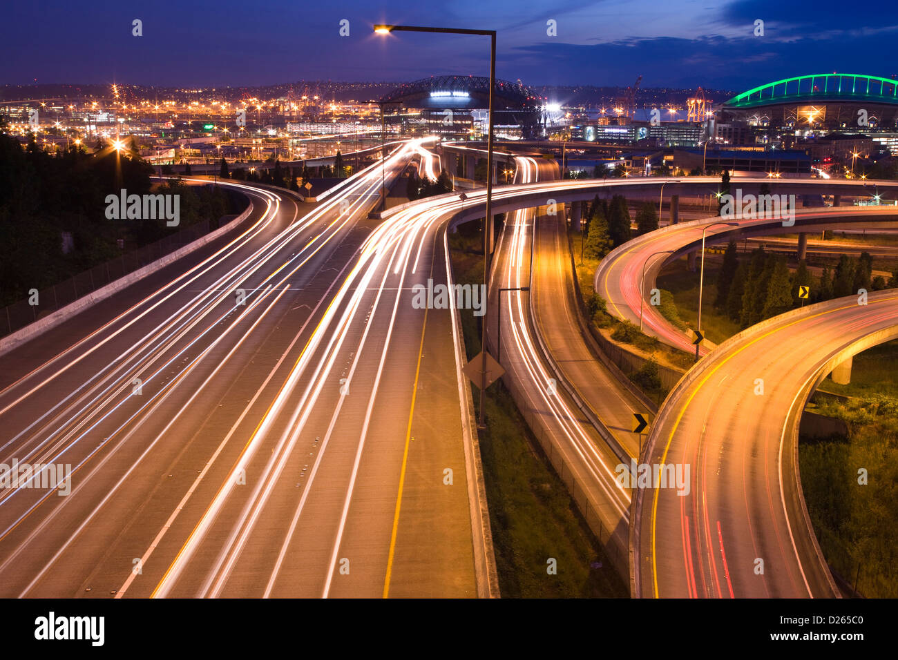 ROUTE 5 INTERSTATE HIGHWAY INTERCHANGE SEATTLE WASHINGTON STATE USA ...