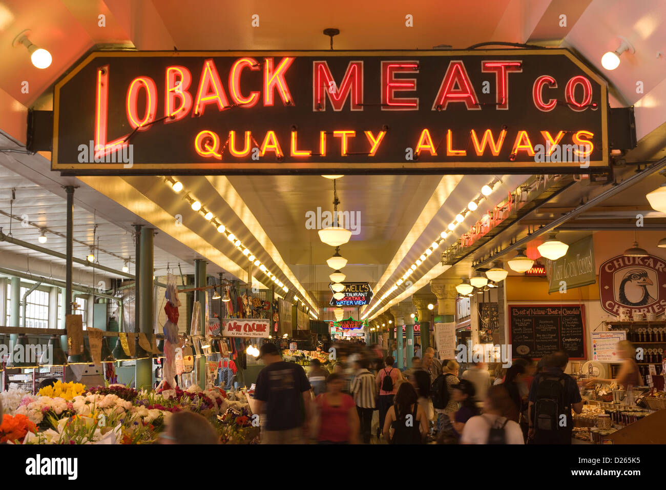 SHOPPERS INSIDE PIKE PLACE PUBLIC MARKET CENTER SEATTLE WASHINGTON ...