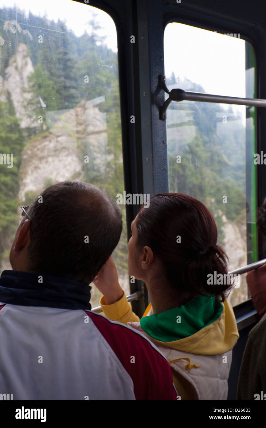 The cable car in Busteni up to the Bucegi mountains in the Carpathian ...