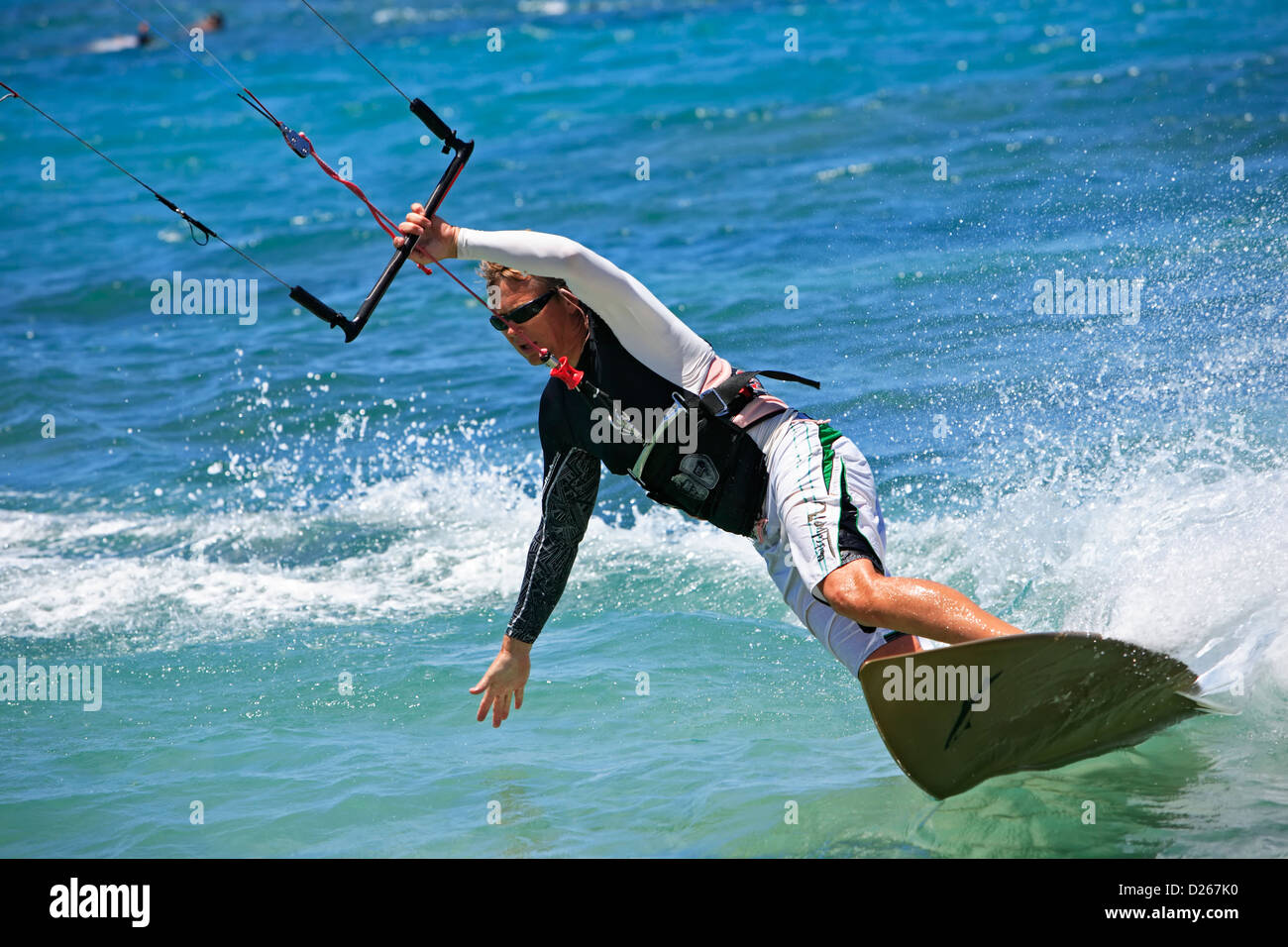 Kite surfing, Ocean Park, Puerto Rico Stock Photo - Alamy