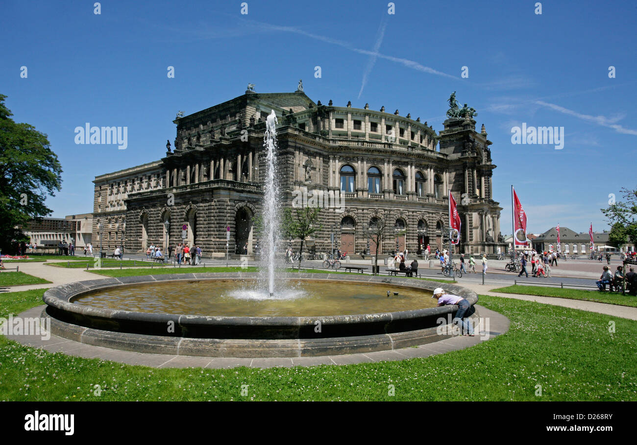 Dresden, Germany, the Semper Opera at the Theatre Square Stock Photo ...