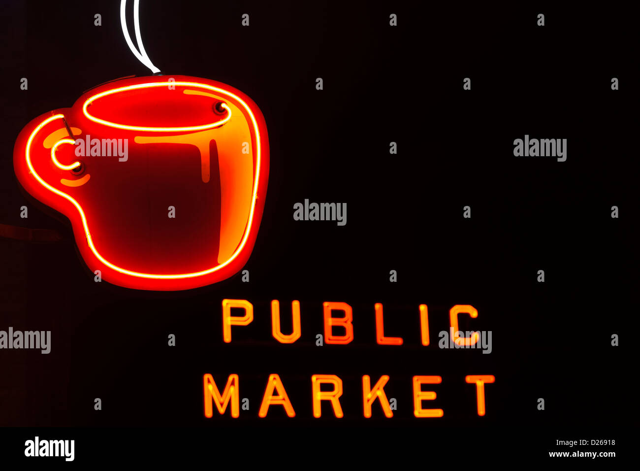 POST ALLEY COFFEE SHOP CUP PIKE PLACE PUBLIC MARKET NEON SIGNS ...