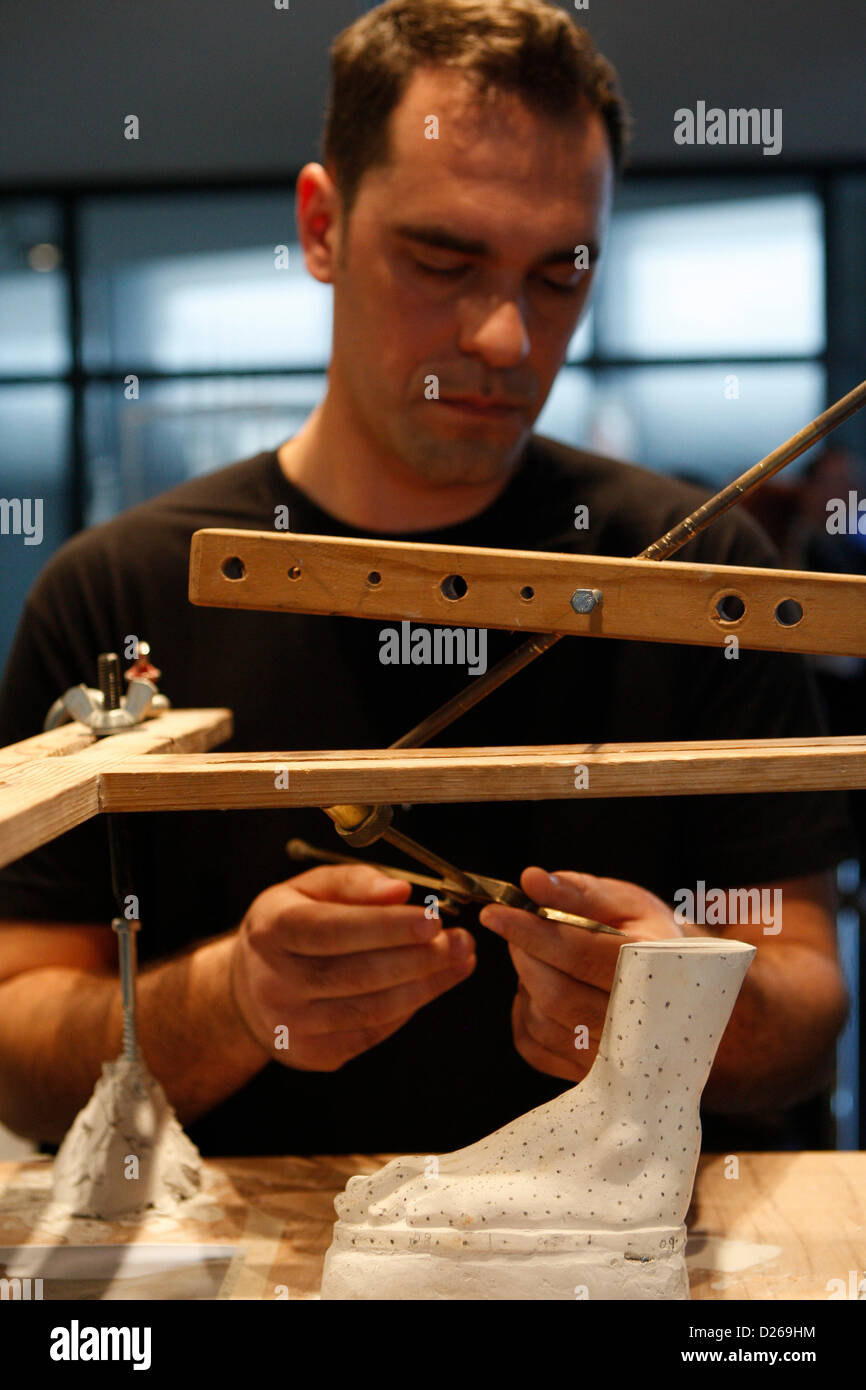 Jan. 15, 2013 - Athens, Greece - A sculpure carve an exact replica of ...