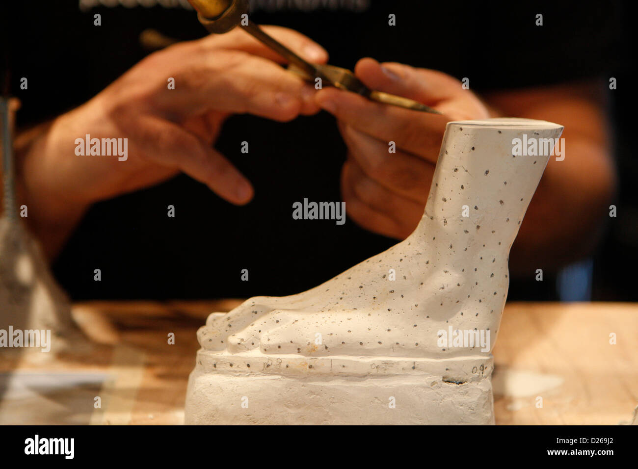 Jan. 15, 2013 - Athens, Greece - A sculpure carve an exact replica of ...