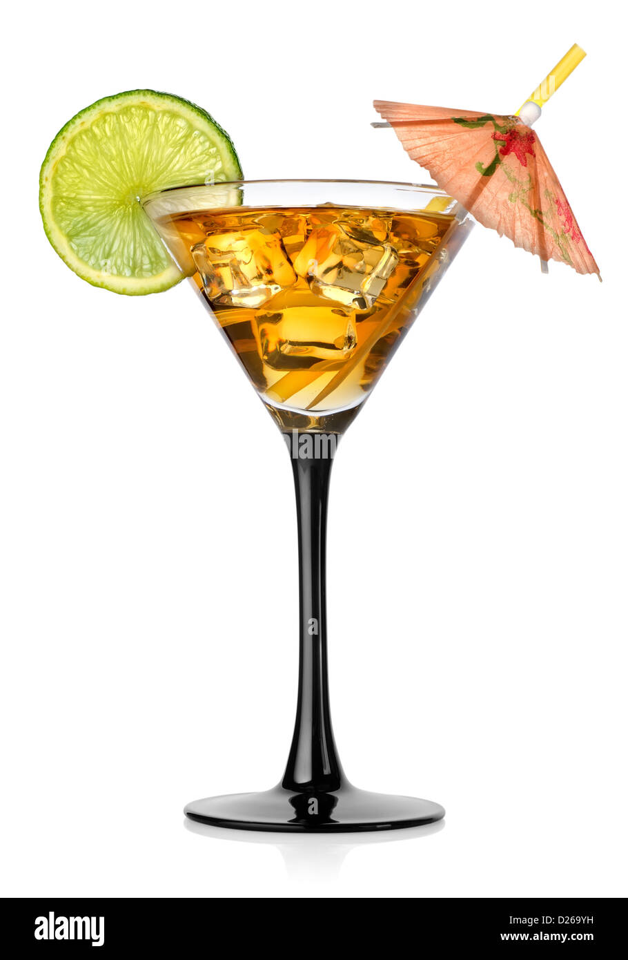 Cocktail in a glass isolated on a white background Stock Photo - Alamy