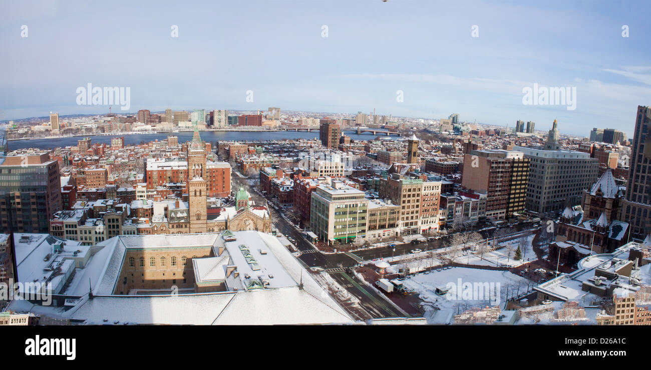 Aerial View of Copley Square Back Bay and Charles River Stock Photo - Alamy